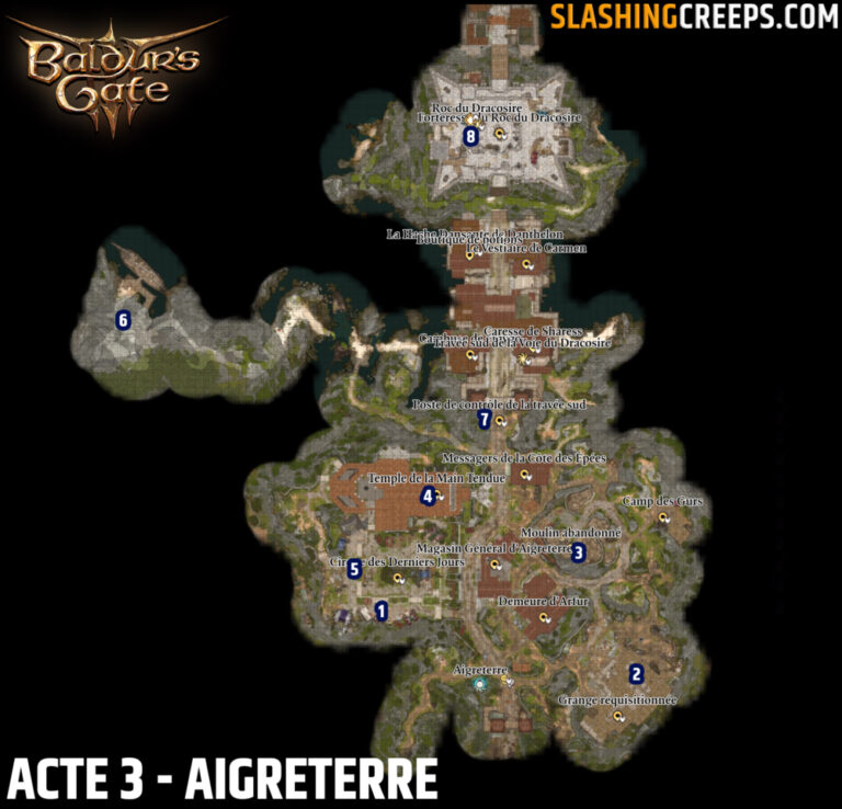 Carte Acte 3 Baldur’s Gate 3 - SlashingCreeps Carte Acte 3 Baldur’s Gate 3 - SlashingCreeps
