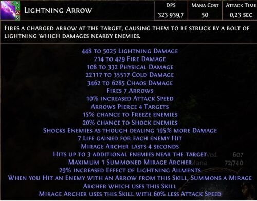 Lightning Arrow Path of Exile 3.14 - SlashingCreeps